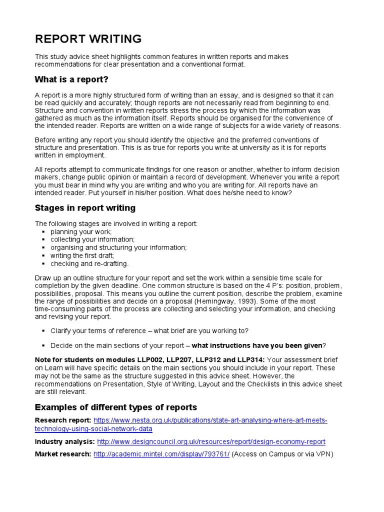 Report Writing: What Is A Report? | Download Free PDF | Inquiry ...