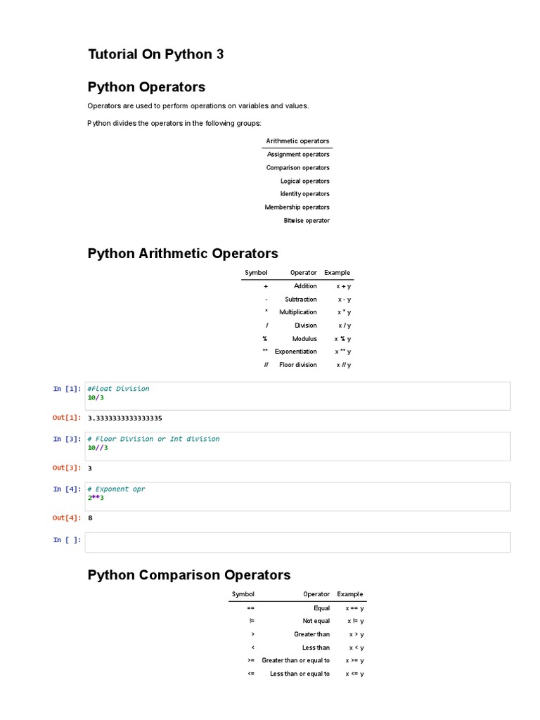 Operator and Decision Making - Jupyter Notebook | PDF | Arithmetic | Numbers