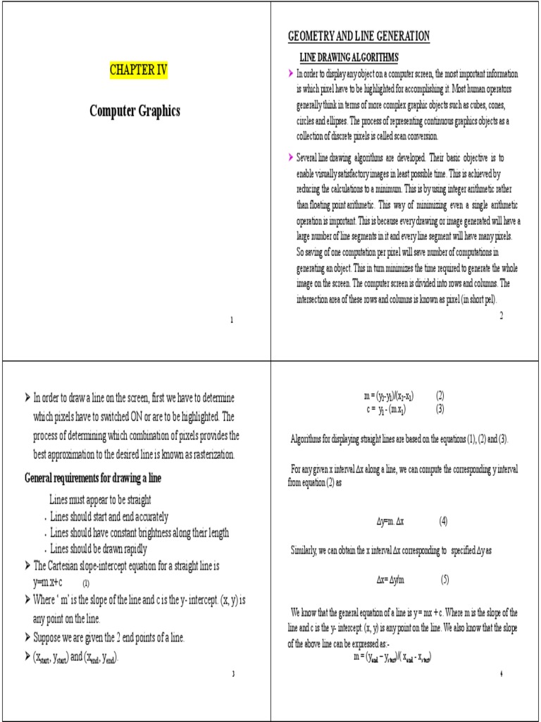 Computer Graphics: Geometry and Line Generation | PDF | Polygon ...