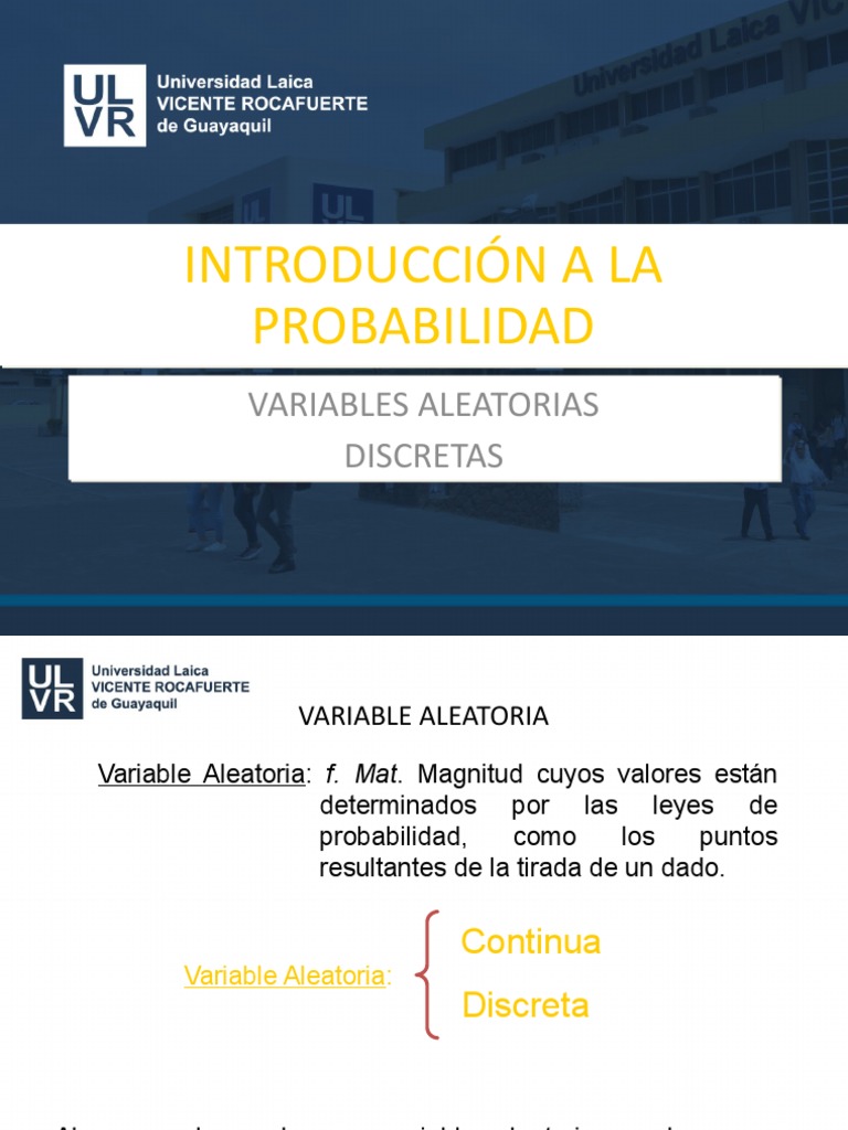 Variables Aleatorias y Distribuciones de Probabilidad Discretas | PDF | Variable aleatoria ...
