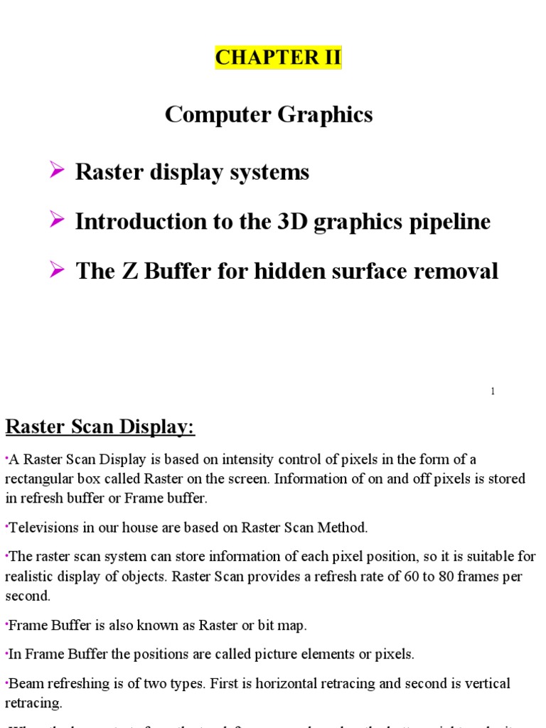 Understanding Raster Scan in CG | PDF | Shader | Computer Graphics
