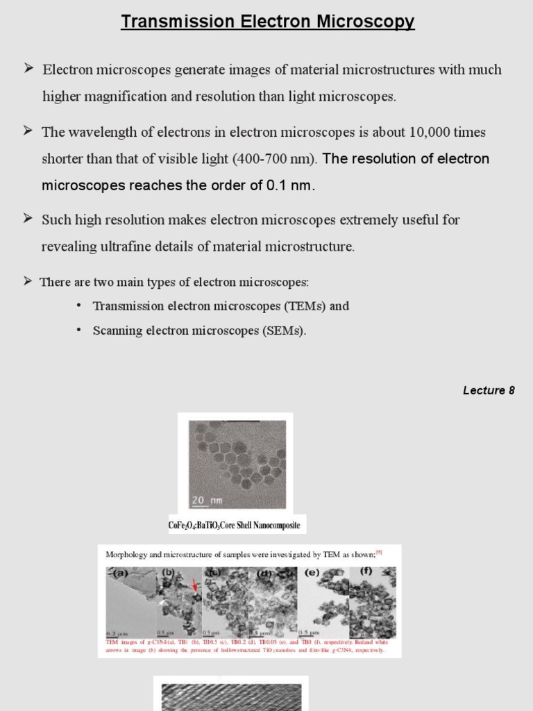 The Resolution of Electron Microscopes Reaches The Order of 0.1 NM ...
