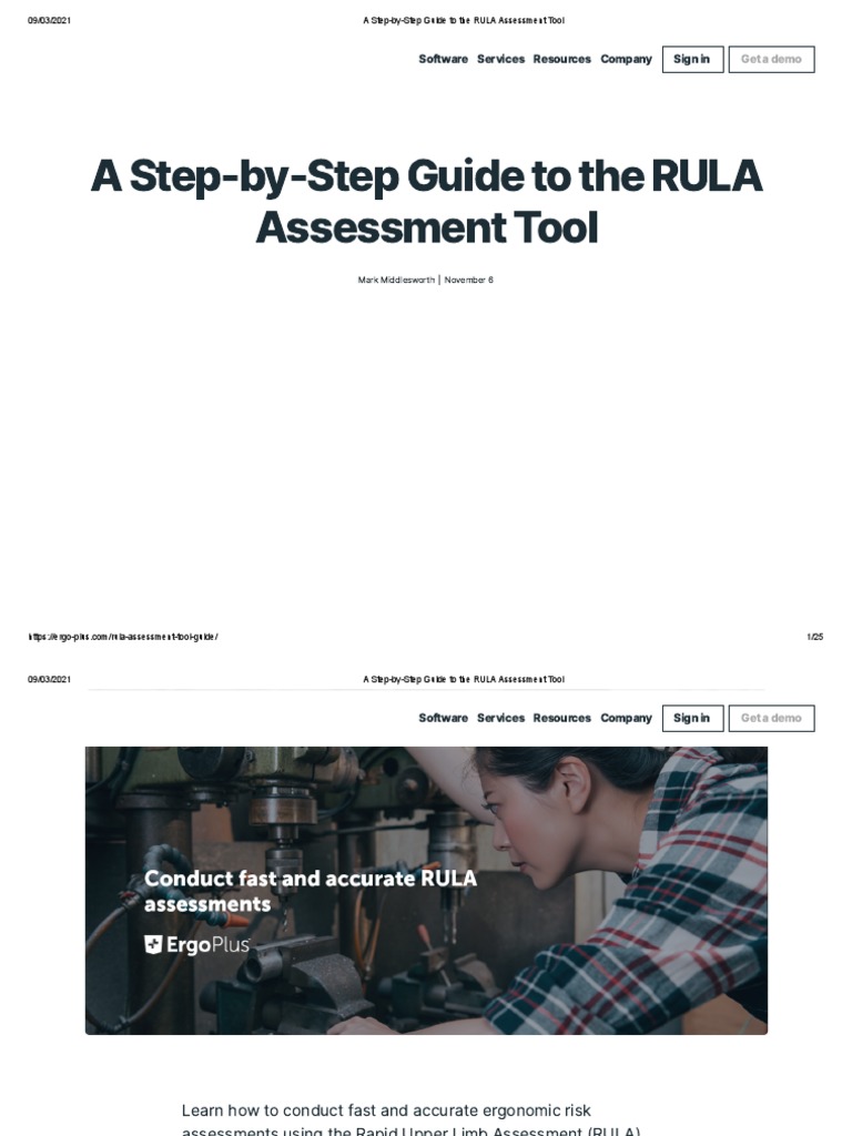 A Step-by-Step Guide To The RULA Assessment Tool | PDF