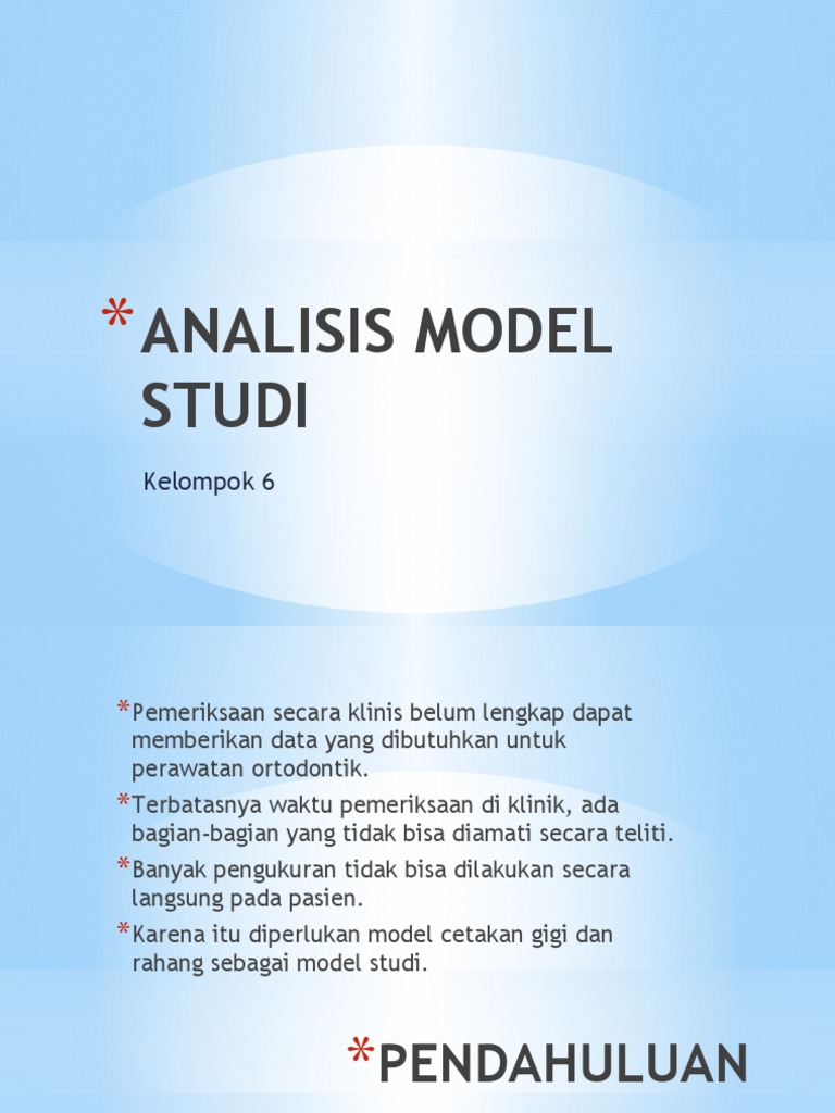 Analisis Model Studi | PDF