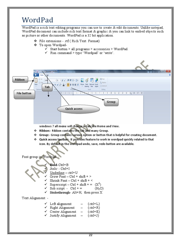 Wordpad-Notes | PDF | Computing Platforms | Microsoft Windows