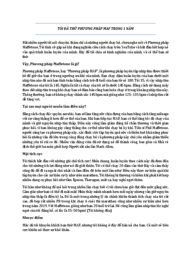 MAF Maximum Aerobic Function | PDF