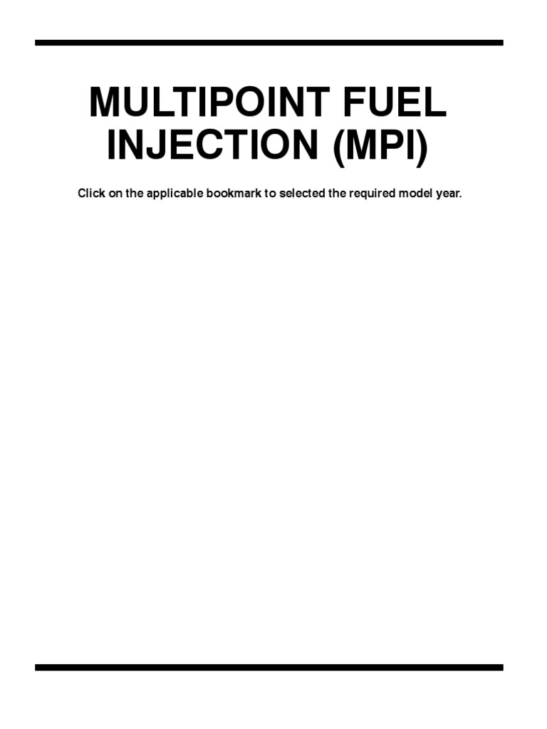 Multipoint Fuel Injection (Mpi) : Click On The Applicable Bookmark To ...