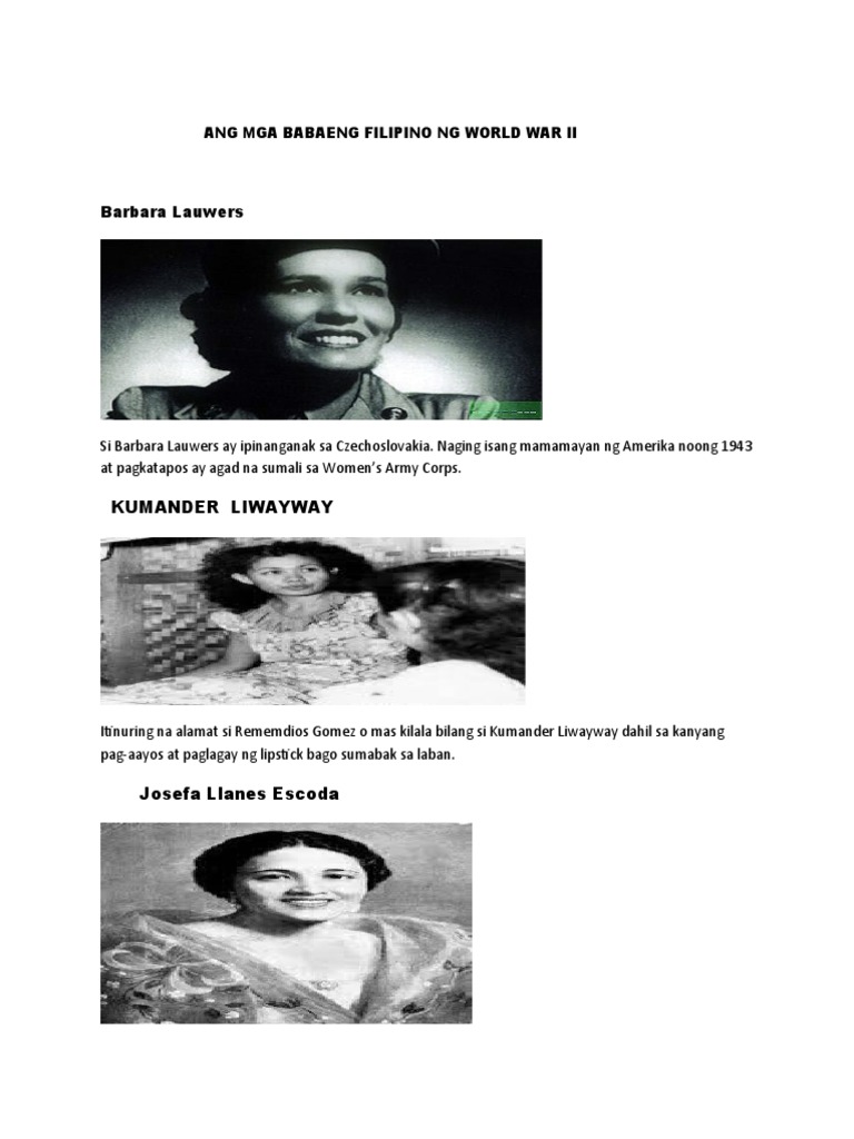 Ang Mga Babaeng Filipino NG World War II | PDF