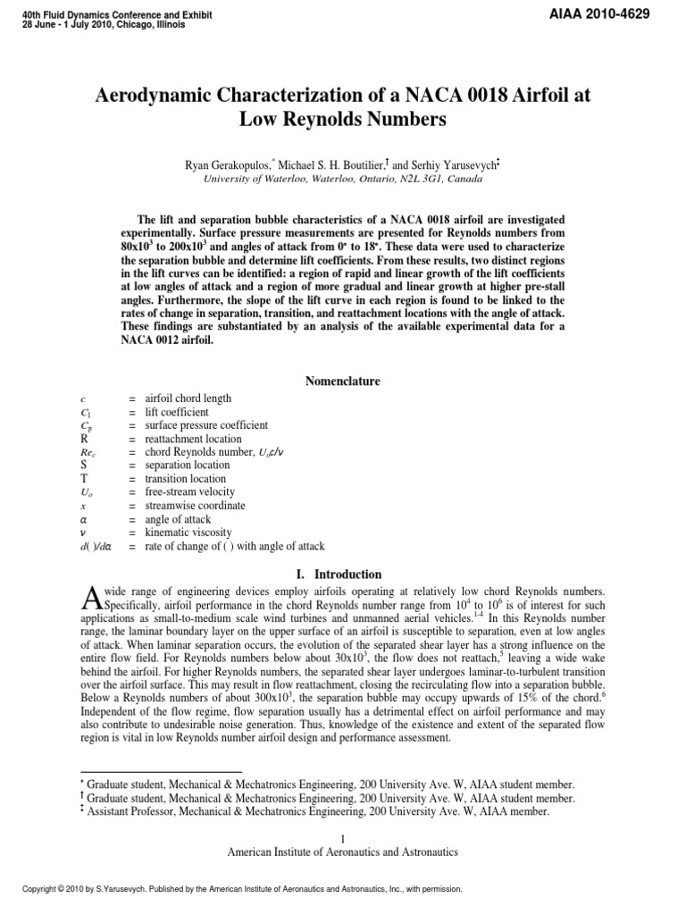 Gerakopulos - Aerodynamic Characterization of A NACA 0018 Airfoil at ...