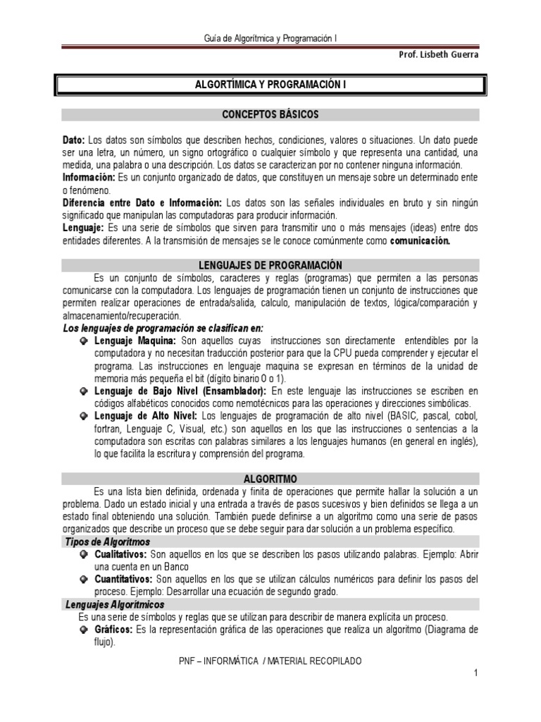 Introducción a Algorítmica y Programación | PDF | Lenguaje de programación | Algoritmos