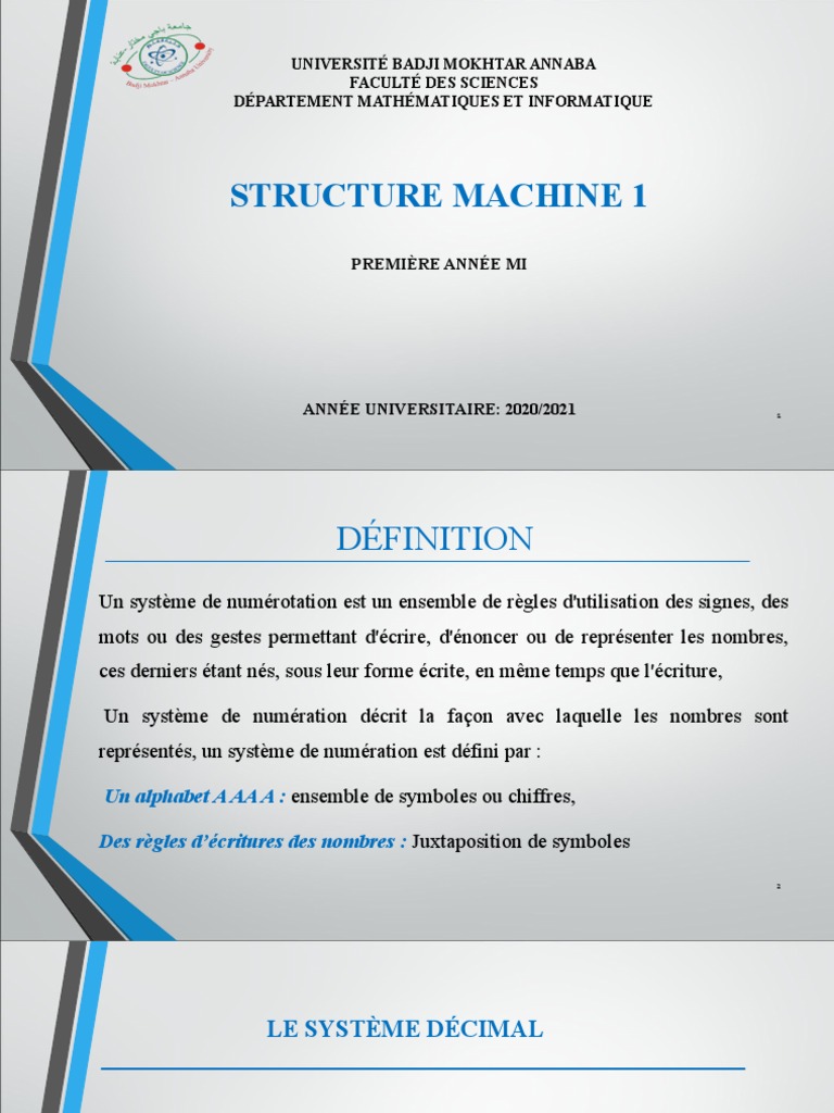 Chapitre1 - Systeme de Numérotation | PDF | Décimal | Mathématiques élémentaires