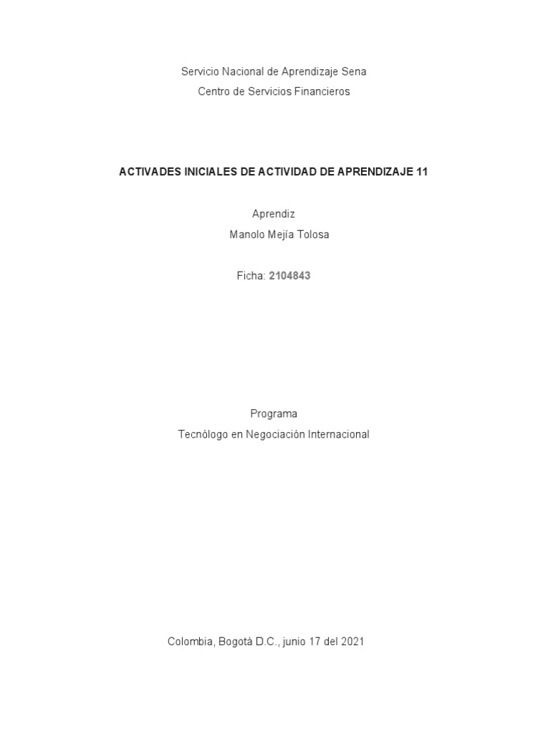 Actividades Iniciales AA11 | PDF | Exportaciones | Economias