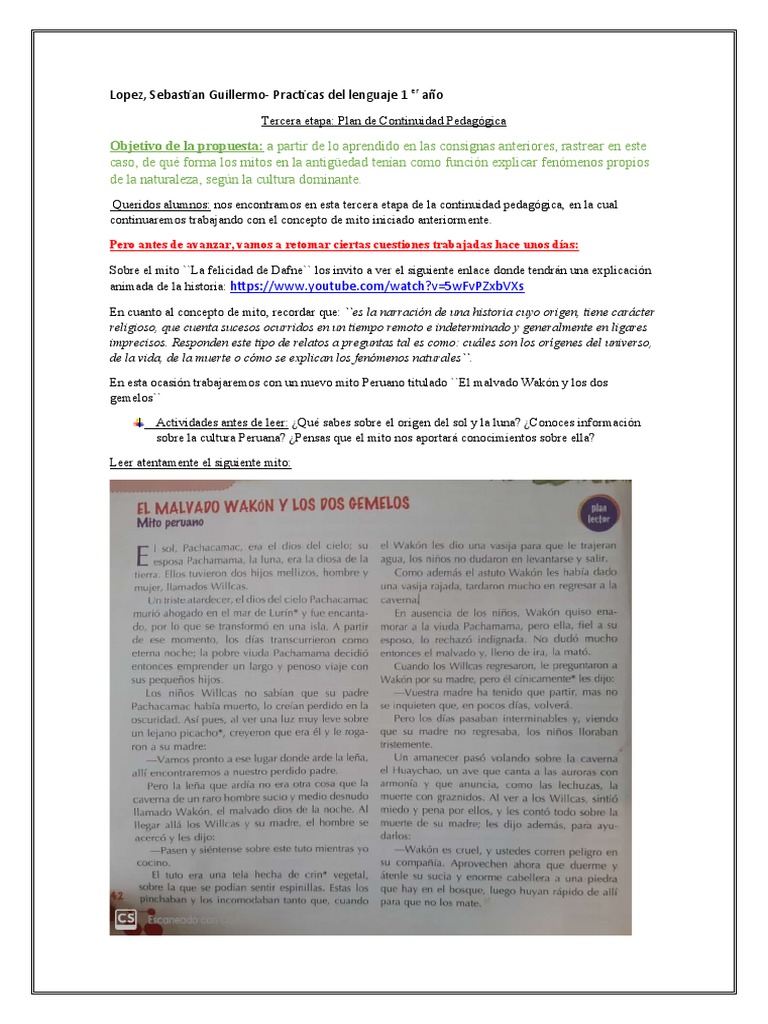 3-Practicas Del Lenguaje TERCERA ETAPA ACTIVIDADES | PDF | Naturaleza ...