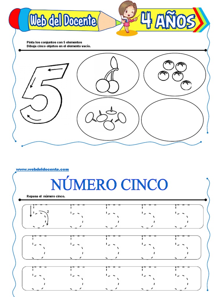 Actividades de Trazos del Número 5 | PDF