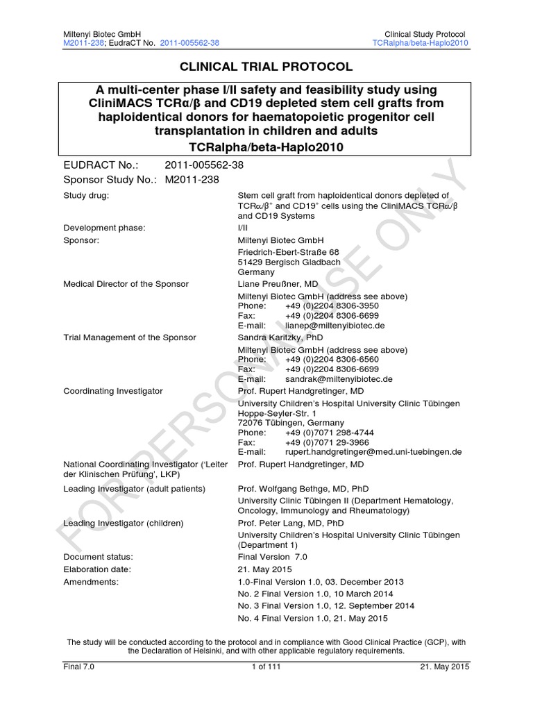2015 05-21 TCRabHaplo2010 PRT v7.0 FPU | PDF | Hematopoietic Stem Cell ...