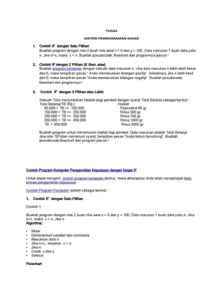 Contoh Pascal If Then | PDF | Metode & Bahan Ajar