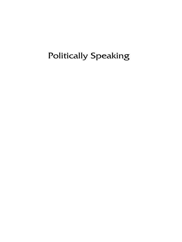 Politically Speaking A Worldwide Examination of Language Used in The ...