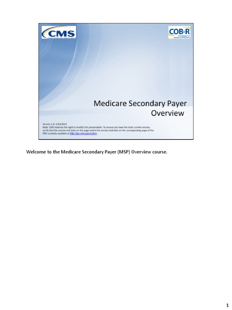 MSP Overview | PDF | Medicare (United States) | Workers' Compensation
