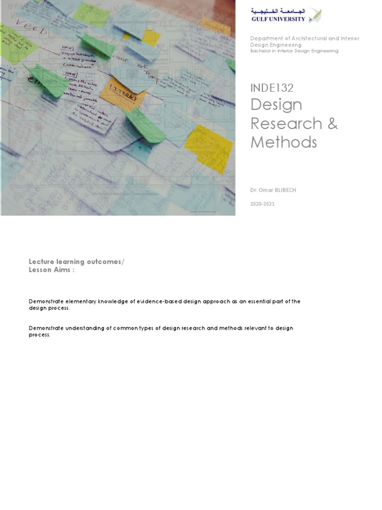 Design Research & Methods: INDE132 | Download Free PDF | Evidence Based ...
