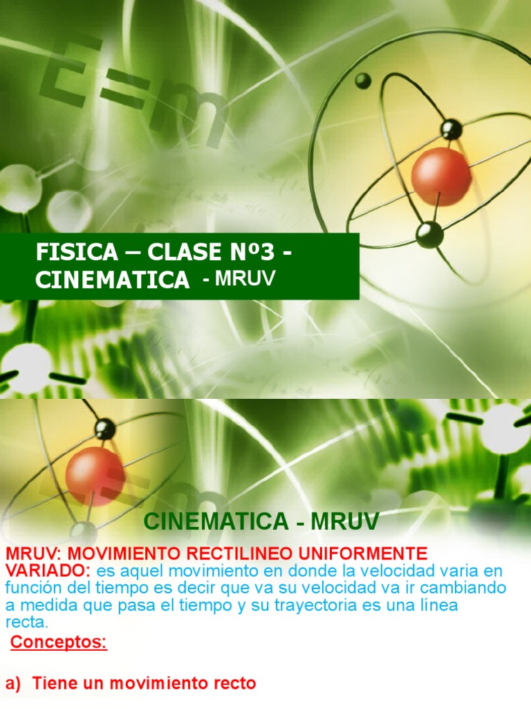 Clase 2 Cinematica Mruv - Cens | PDF | Aceleración | Cinemática
