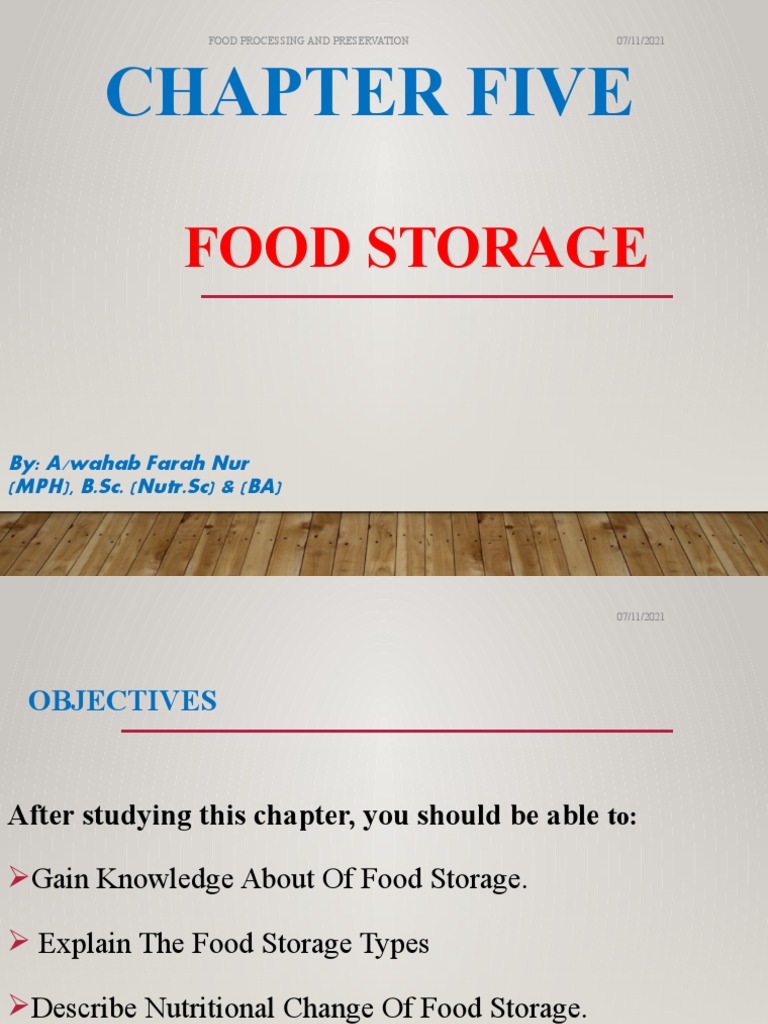 Chapter Five Food Storage | PDF | Food Storage | Food Preservation