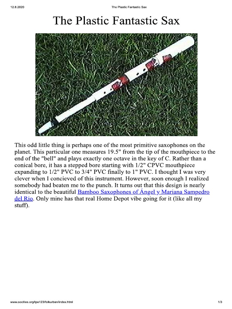 DIY THe Plastic Fantastic Sax | PDF