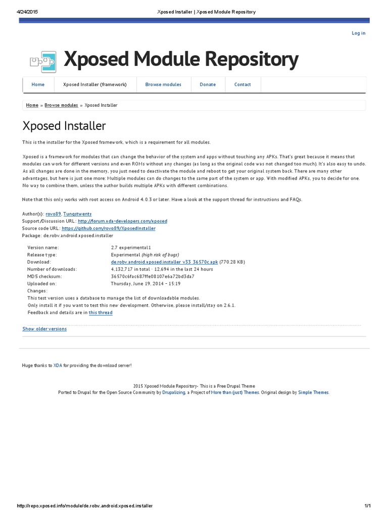 Xposed Installer - Xposed Module Repository | PDF | Software Repository | Drupal