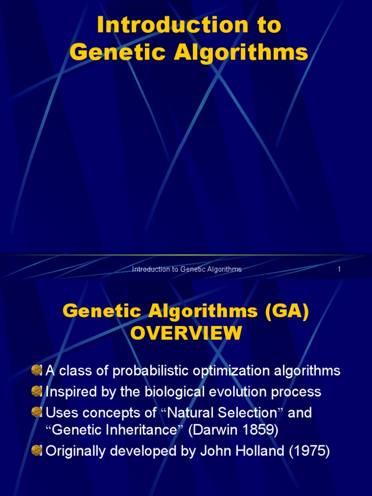 Introduction To Genetic Algorithms 1 | PDF | Genetic Algorithm ...