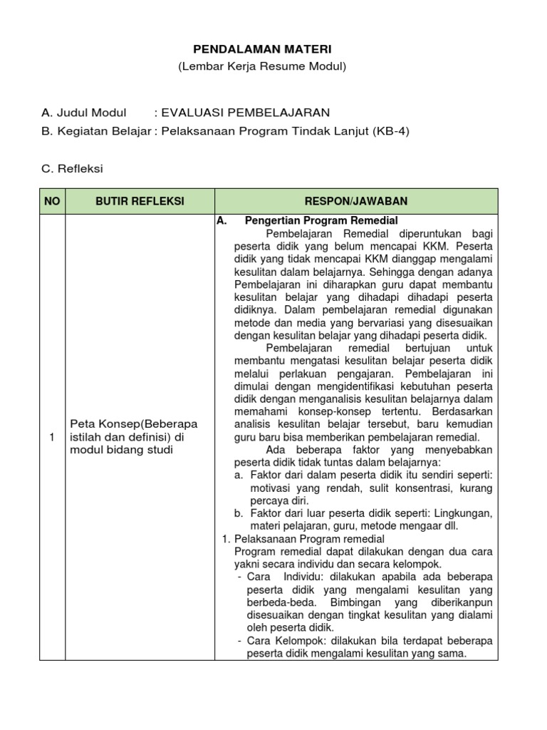 LK - Evaluasi Pembelajaran Kb-4 | PDF