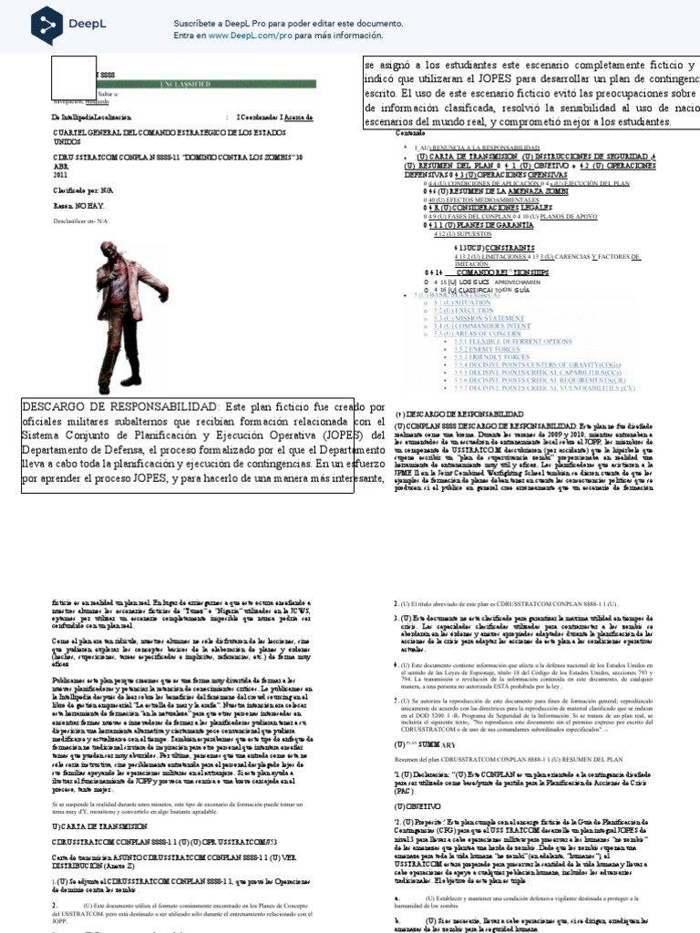 CONPLAN - 8888.word ESPAÑOL | PDF | Zombis | Virus