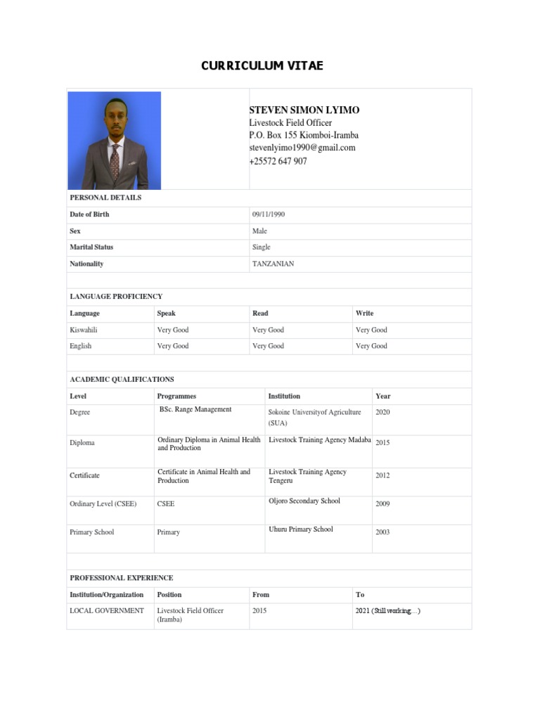 Steve CV | PDF | Educational Stages | Human Nature