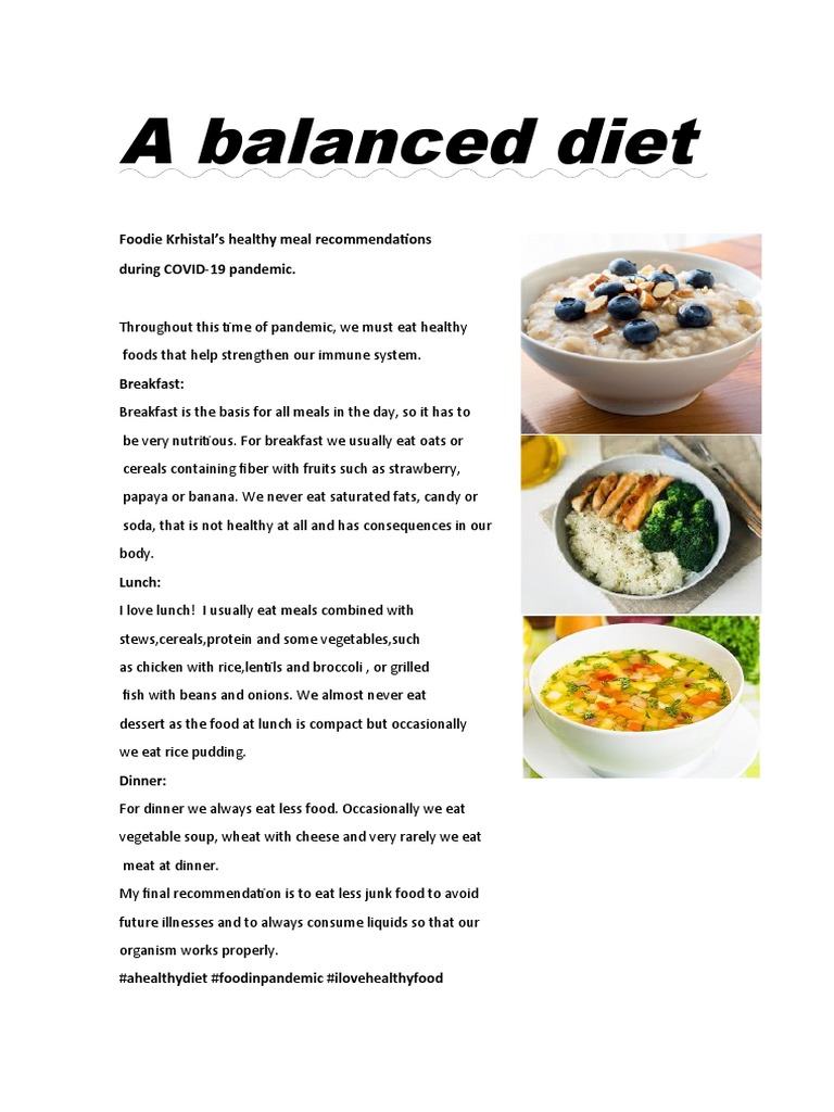 A Balanced Diet | PDF