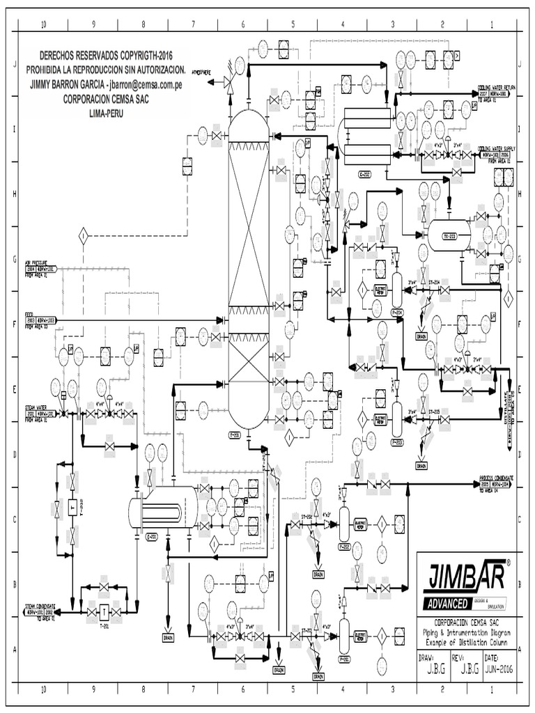 Cad Pid Distillation Column - Grayscale | PDF