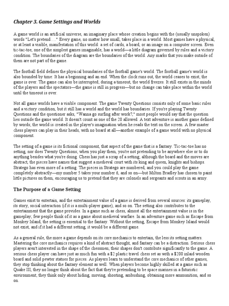Chapter 3. Game Settings and Worlds: The Purpose of A Game Setting ...