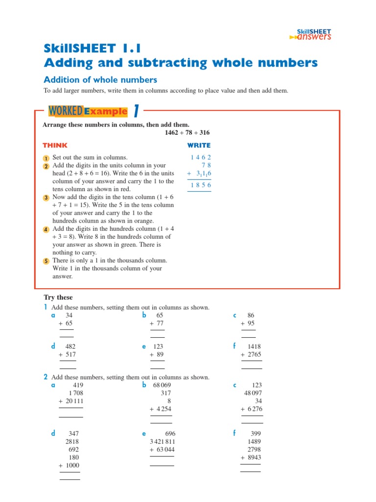 Skill Sheets | PDF | Fraction (Mathematics) | Mathematical Concepts