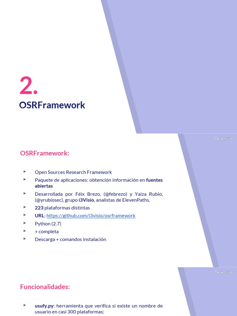 Herramientas OSRFramework para OSINT | PDF