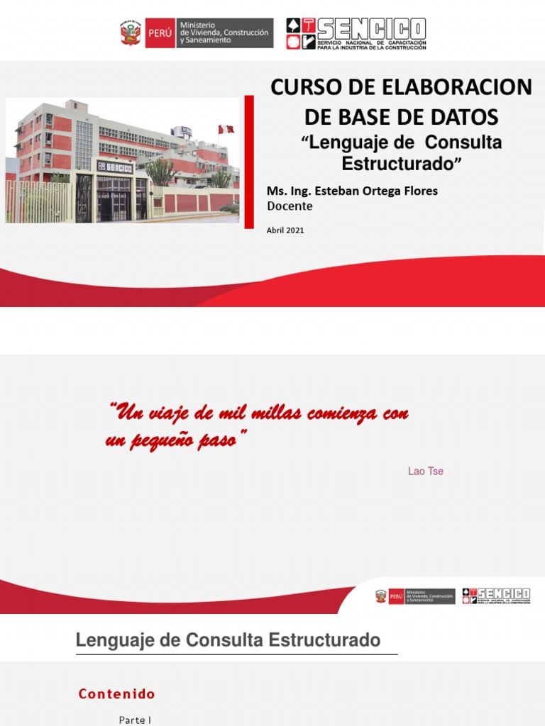 Lenguaje de Consulta Estructurado SQL | PDF | SQL | Software de gestión ...