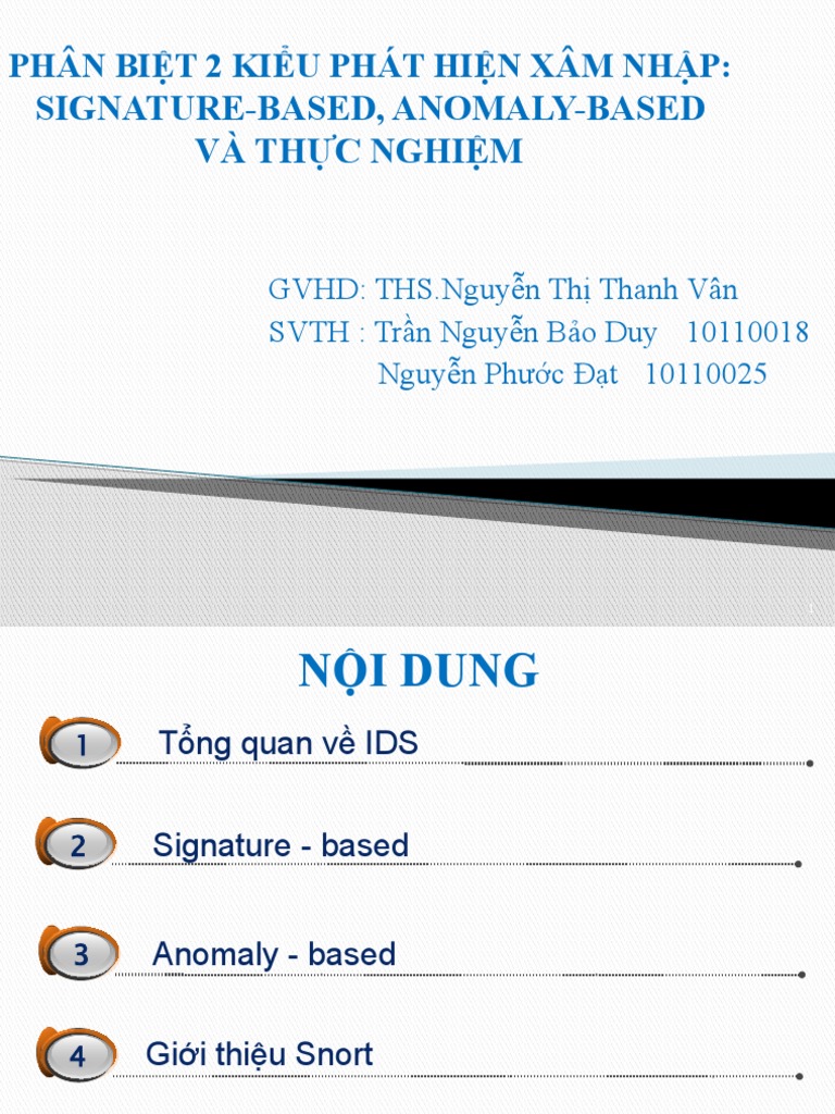 123doc Phan Biet Hai Kieu Phat Hien Xam Nhap Signature Based Anomaly Based Va Thuc Nghiem | PDF