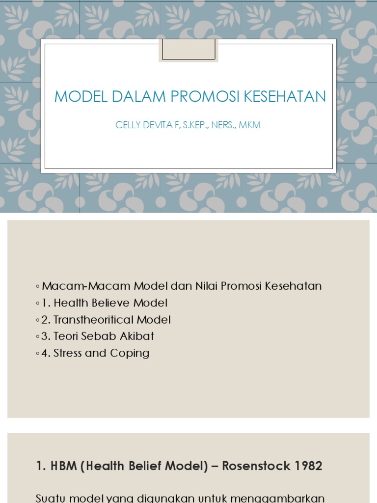 Model Promosi Kesehatan dan Teorinya | PDF | Pengembangan Diri