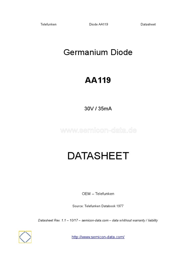 AA119 Germanium Diode Datasheet | PDF