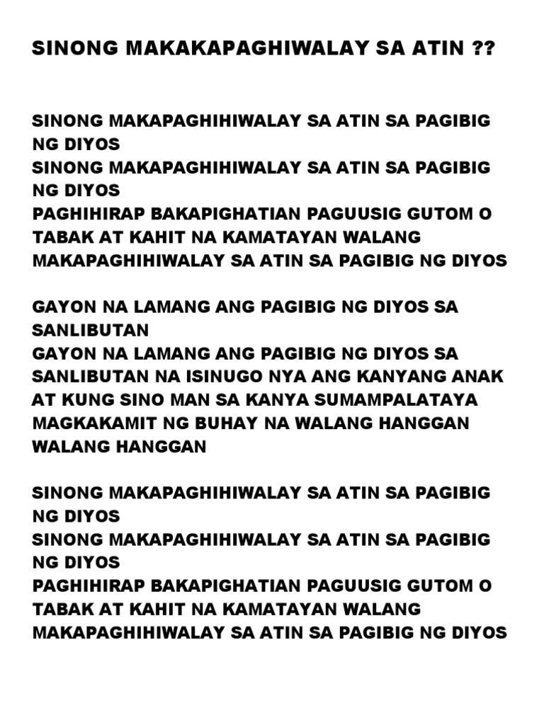 Sinong Makakapaghiwalay Sa Atin | PDF