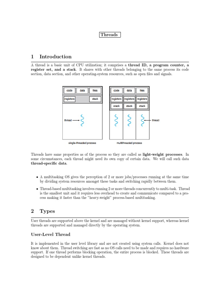 Threads | PDF | Thread (Computing) | Process (Computing) Threads | PDF | Thread (Computing) | Process (Computing)