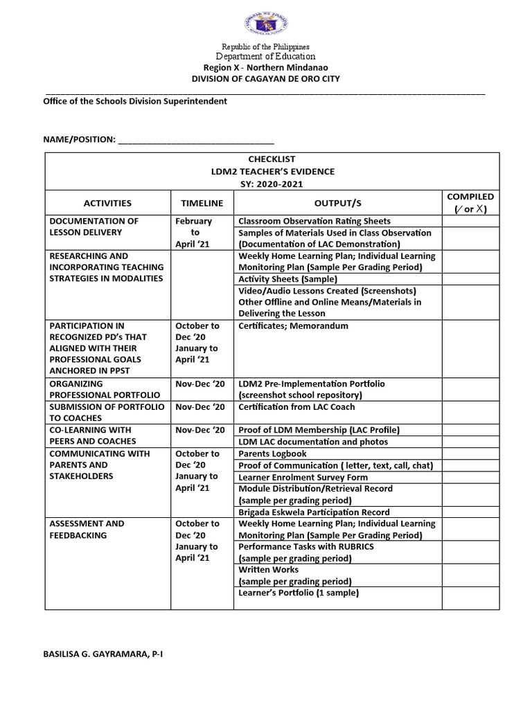 LDM Checklist 3 | PDF | Applied Psychology | Learning