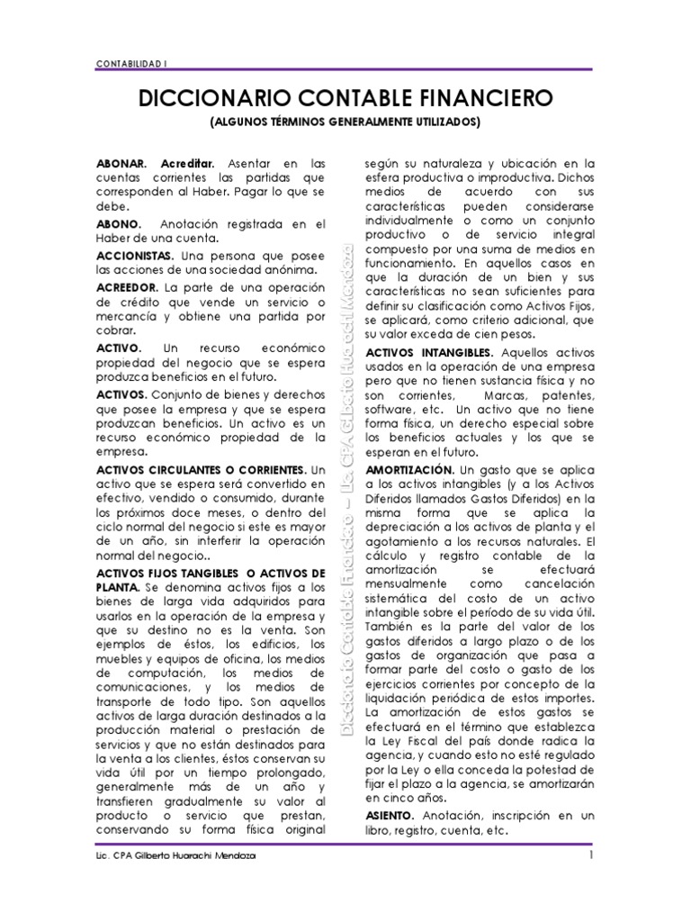 Diccionario Contable-Ghm | PDF | Activo fijo | Contabilidad
