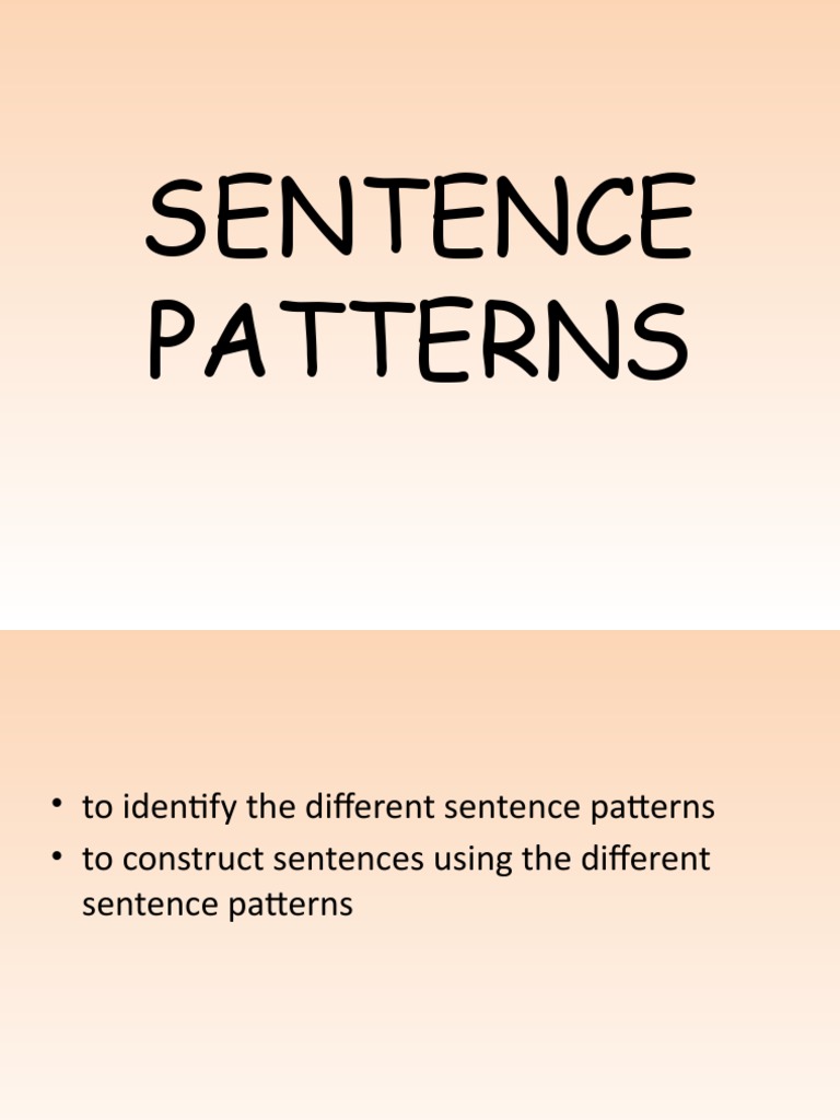 Sentence Patterns Grade 4 | PDF | Verb | Grammar