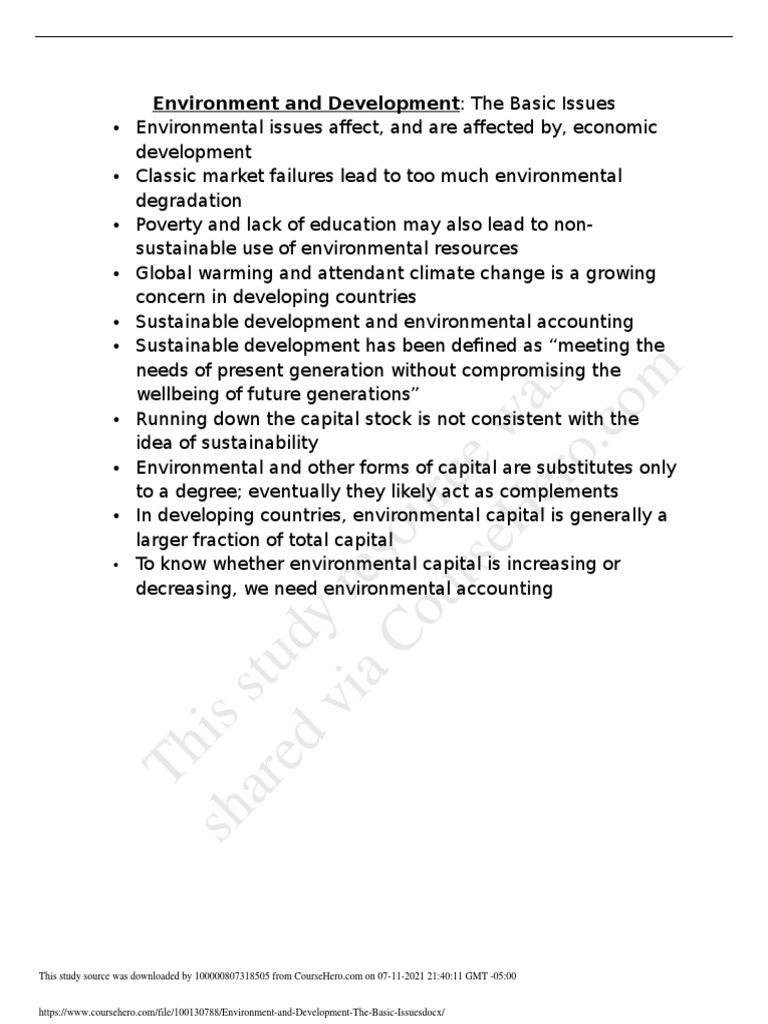 Environment and Development The Basic Issues | PDF | Developing Country ...