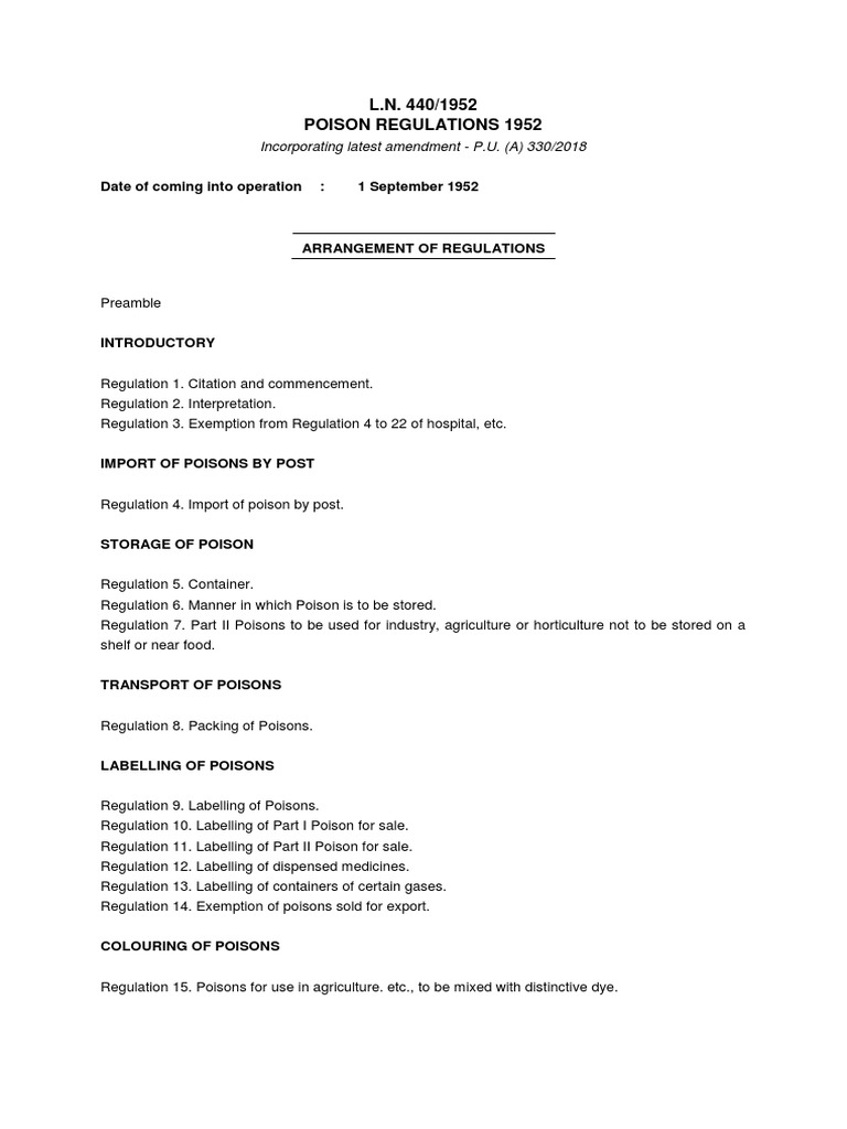 Poison Regulations 1952 21082019 | PDF | License | Hospital