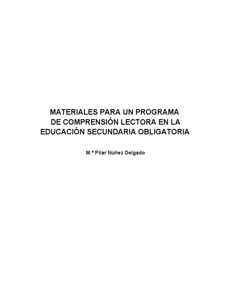 Progr Comprens Lectora Super | PDF | Comprensión lectora | Comprensión