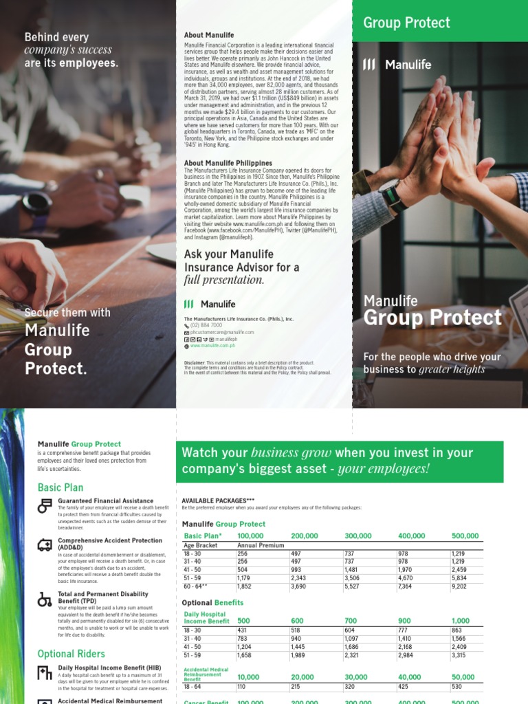 Manulife Group Protect Overview | PDF | Insurance | Financial Services