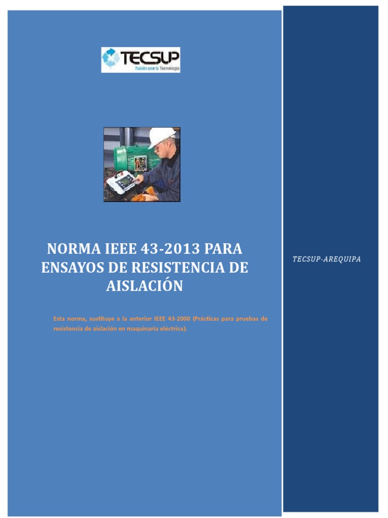 Norma IEEE 43-2013 | PDF | Aislador (Electricidad) | Resistencia ...